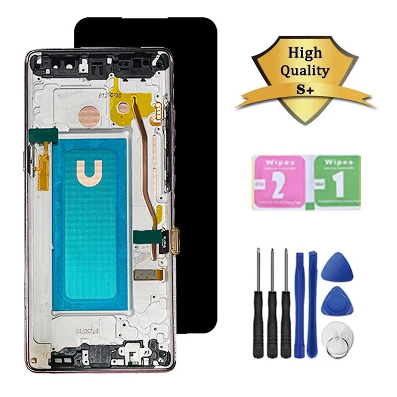 Экран Note 8, экран с рамкой для Samsung Note8 N950F N950U N950W N950FD, Purple With Frame