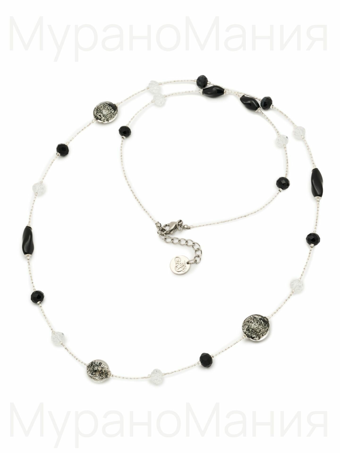 Колье, бисер, стекло, муранское стекло