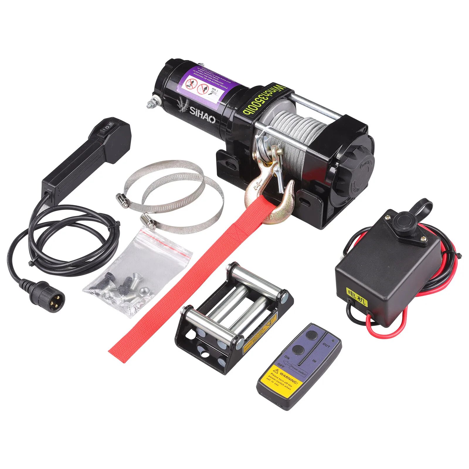 Электрическая лебедка 12 В грузоподъемностью 3500 фунтов, внедорожная лебедка с классом защиты IP55