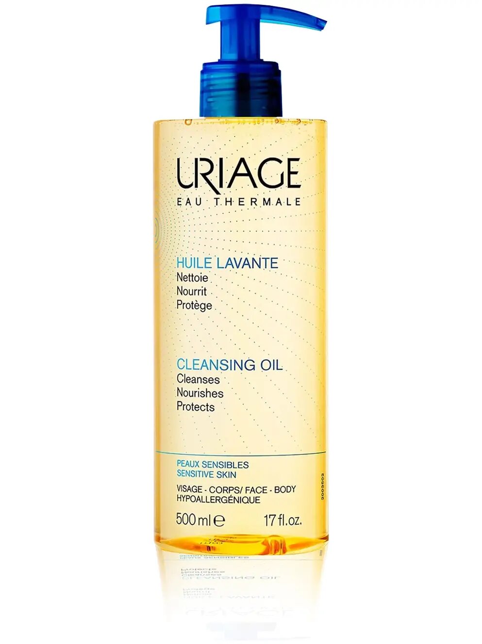 Очищающее масло Uriage, пенящееся, для лица и тела, гипоаллергенное, 500 мл