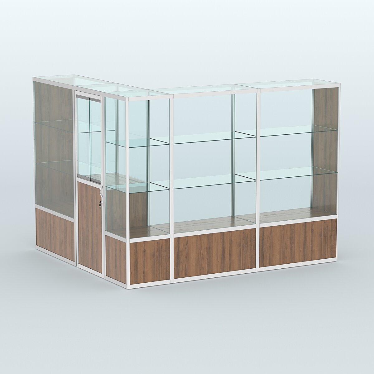 Павильон из профиля угловой №1б (5,5 кв. м), Орех