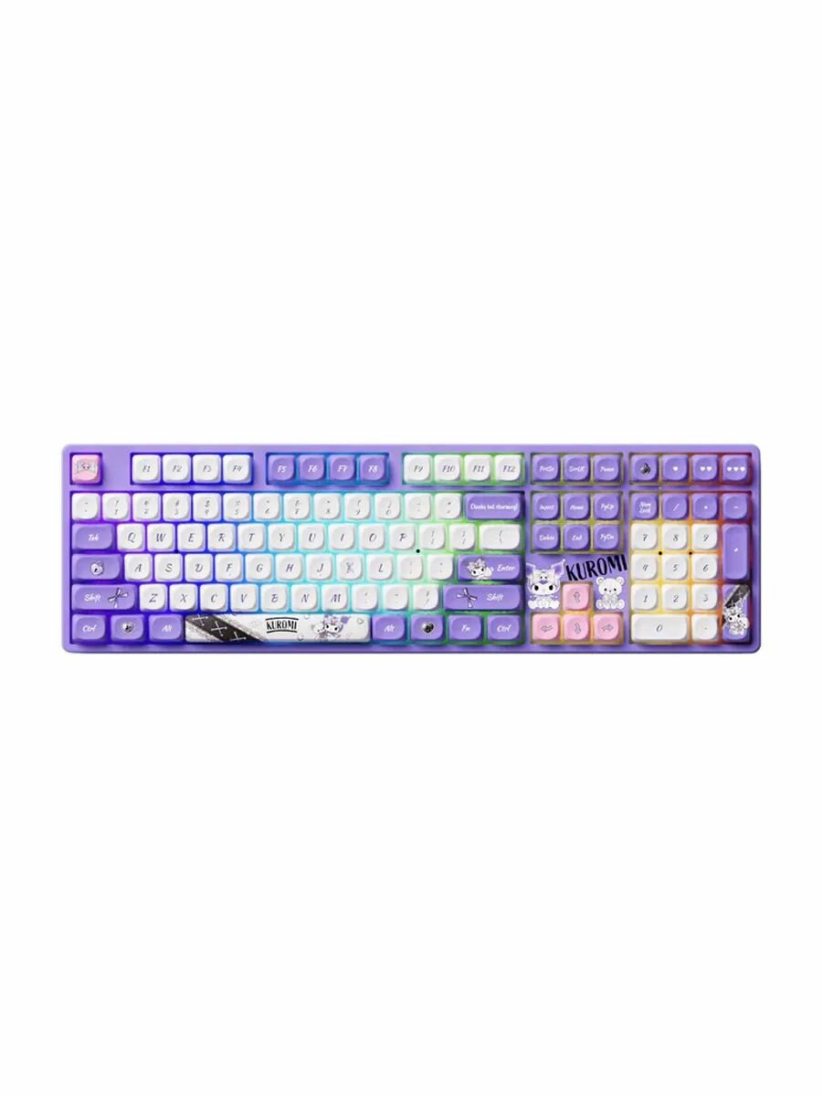 Akko 5108B Plus Kuromi V3 Piano Pro, белый/фиолетовый, игровая беспроводная клавиатура