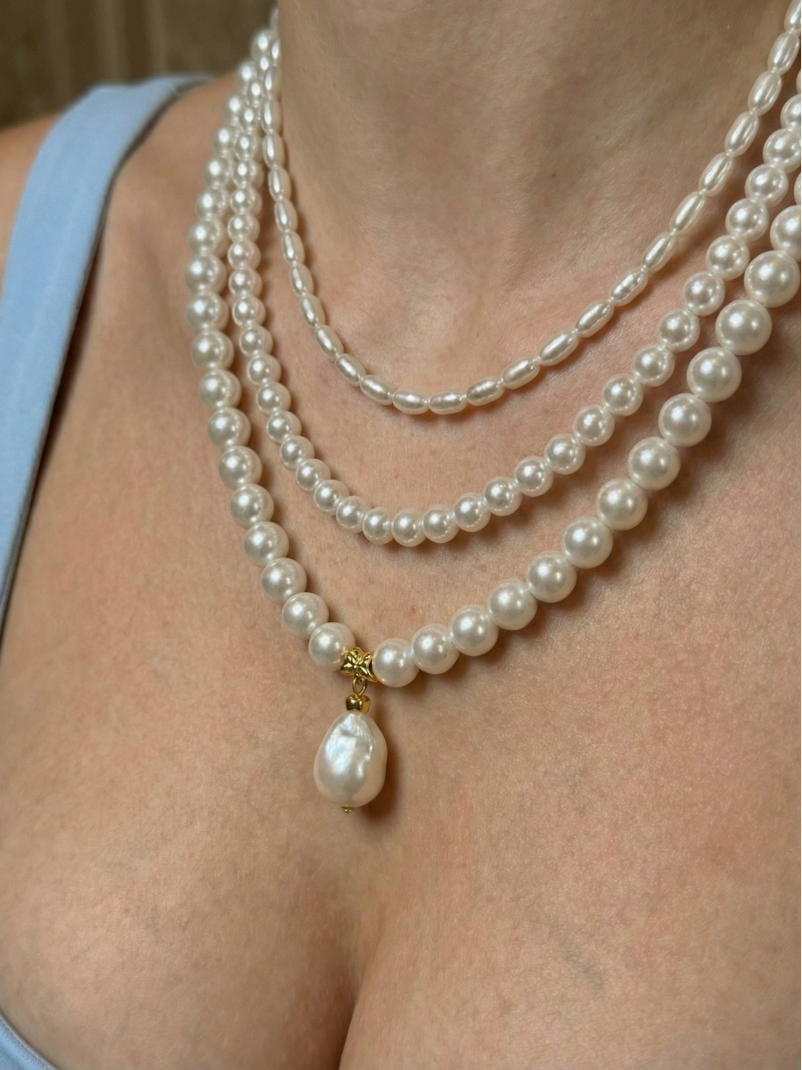 Колье, жемчуг барочный