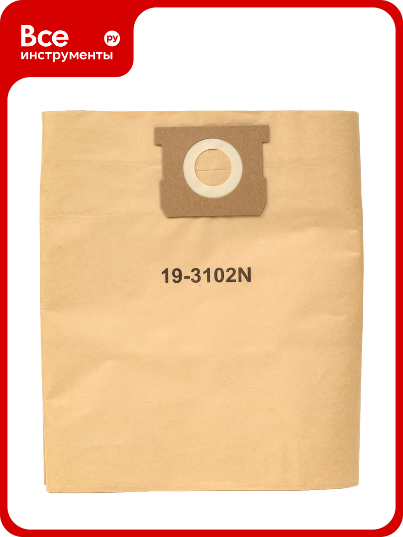 Фильтр‑мешок бумажный 3 шт для пылесосов ECOMAX 19‑3102N, промышленный тип, бумажный материал, для интенсивной уборки