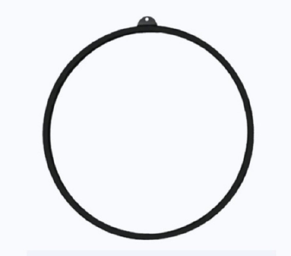 Металлическое кольцо для воздушной гимнастики, с подвесом, цвет черный, диаметр 90 см.