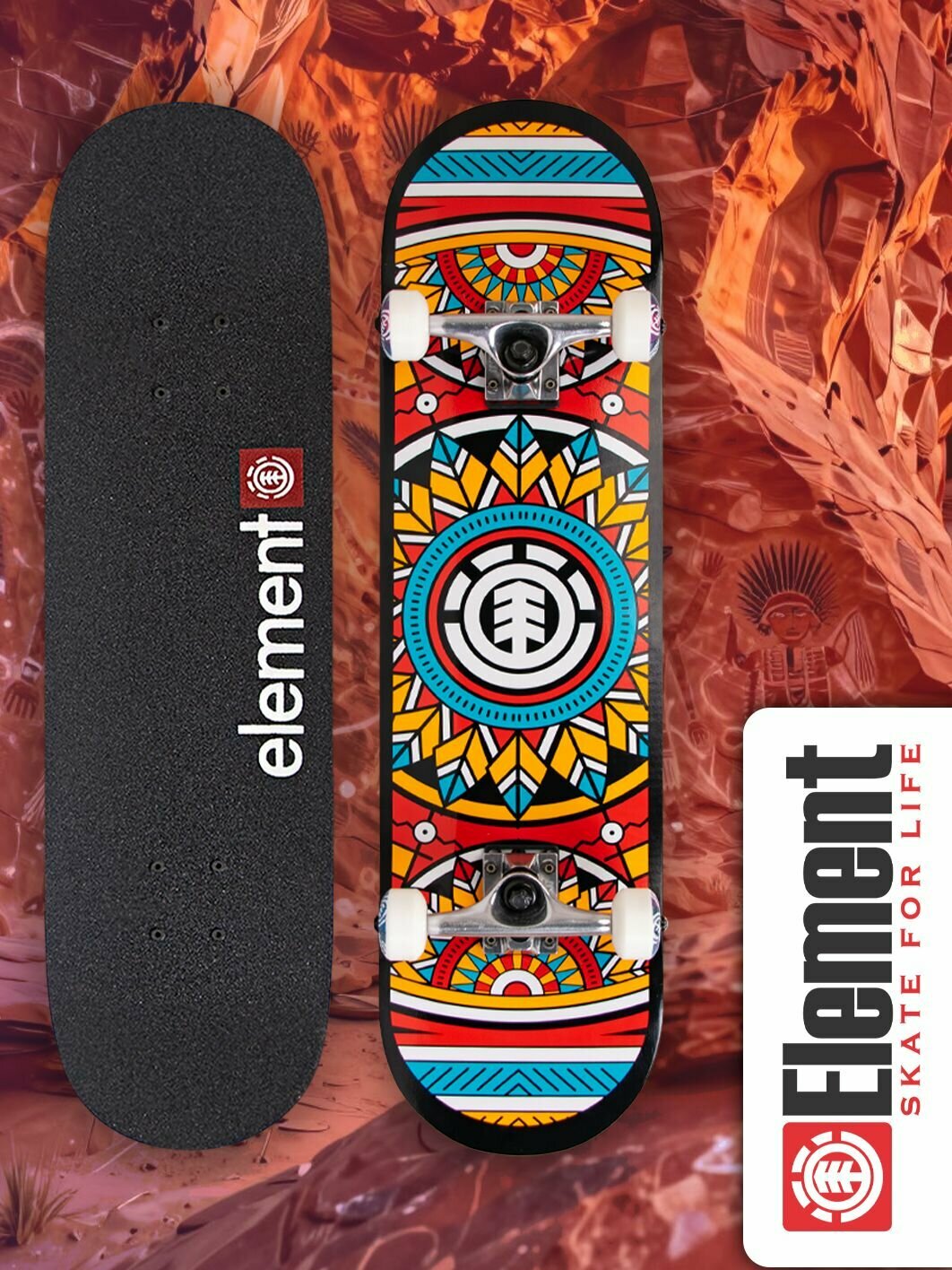 Скейтборд в Сборе Element размер 8.25 дюймов (24 голубой лист)