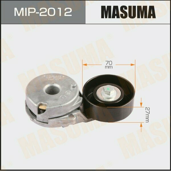 Натяжитель поликлинового ремня MASUMA MIP-2012 Nissan Qashqai 2.0 07->, TIIda 1.8 07->, X-Trail T31 2.0 07->, Renault Clio III 2.0 06->, Laguna III 2.0 07->, Megane III 2.0 09-> с роликом