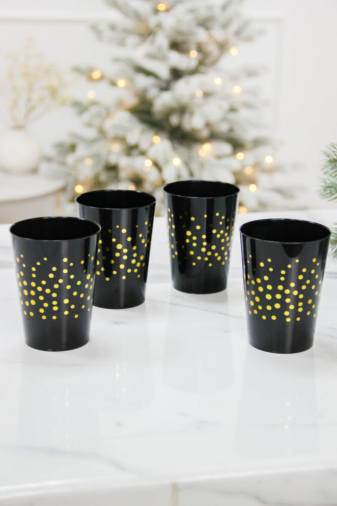 Набор пластиковых стаканов MAGIC PARTY, чёрный, 300 мл, 4 шт, Koopman International 178000530