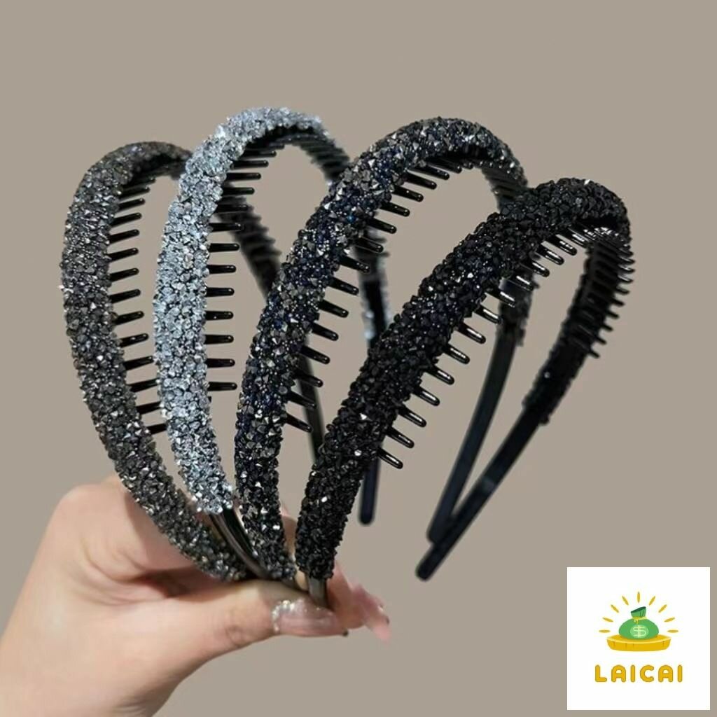 Противоскользящая повязка на голову со стразами 4 шт