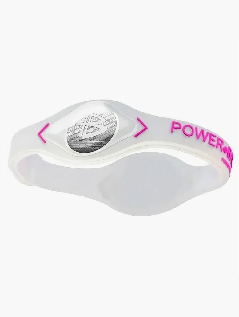 Энергетический браслет Power Balance с турмалином, Прозрачный с Розовой надписью, размер XL (длина) 22 см.