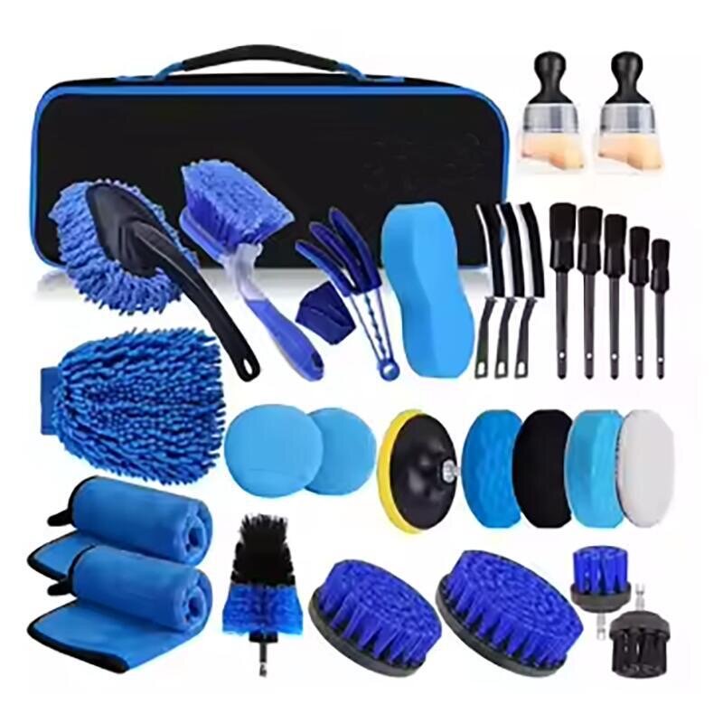 Набор 24 предмета для детейлинга ухода за машиной, полировки кузова, мойки автомобиля, уборки салона
