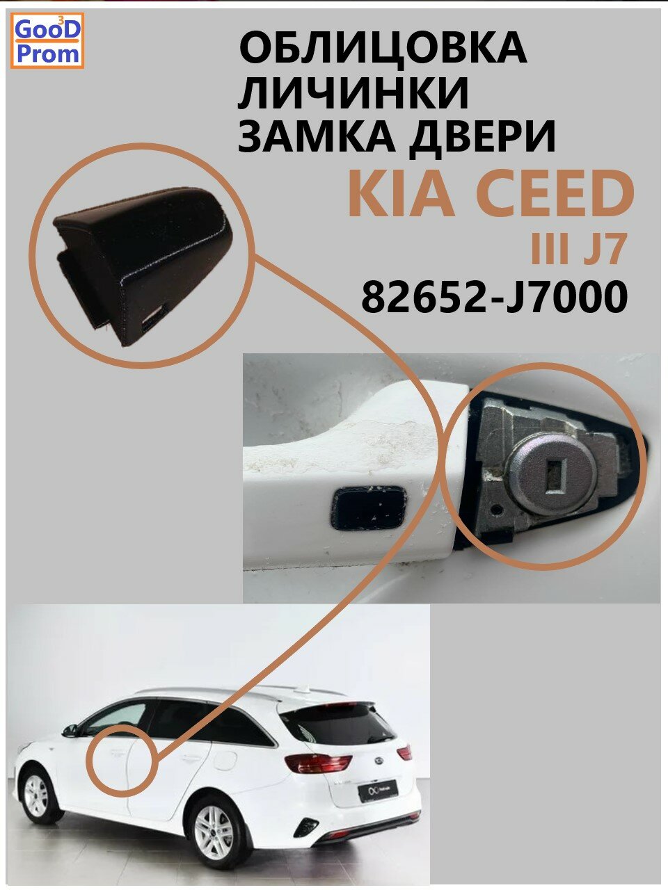 Заглушка личинки замка Kia Ceed 3