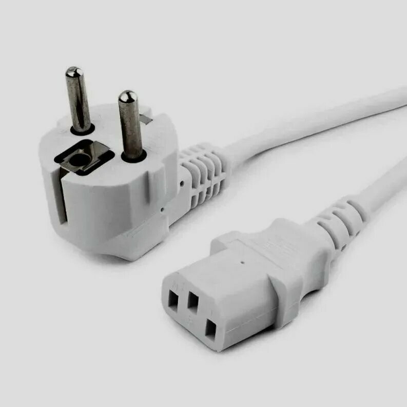 Сетевой кабель питания 3.5 мм, 1 м, белый