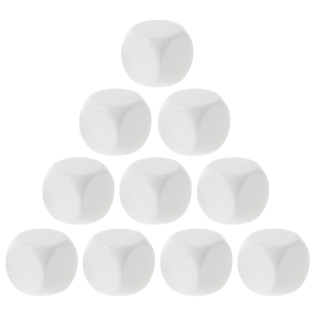 Белые акриловые кубики для настольных игр, 10 шт, 12mm