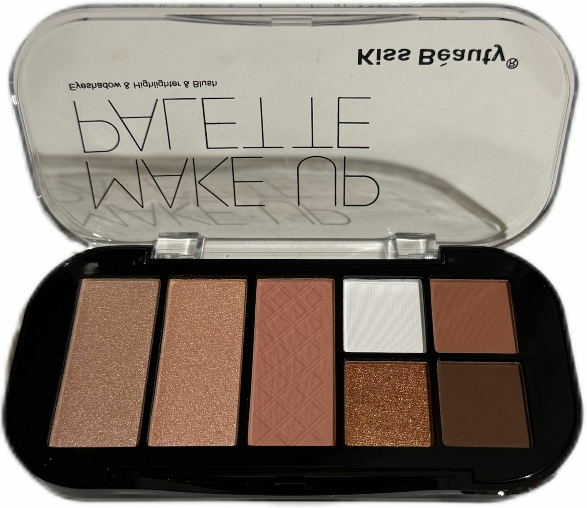 Kiss Beauty Make Up Palette 3 в 1 Тени + Хайлайтер + Румяна 7 Colors Тон 01
