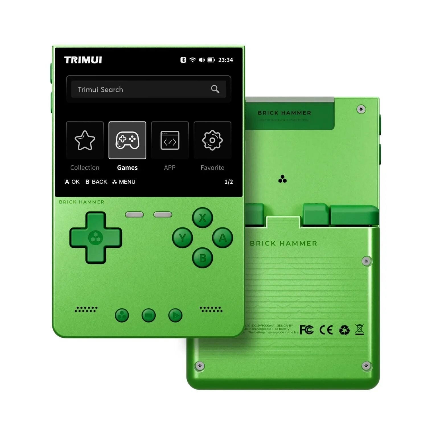 TRIMUI Brick Hammer, портативная игровая консоль, зеленая, 256GB