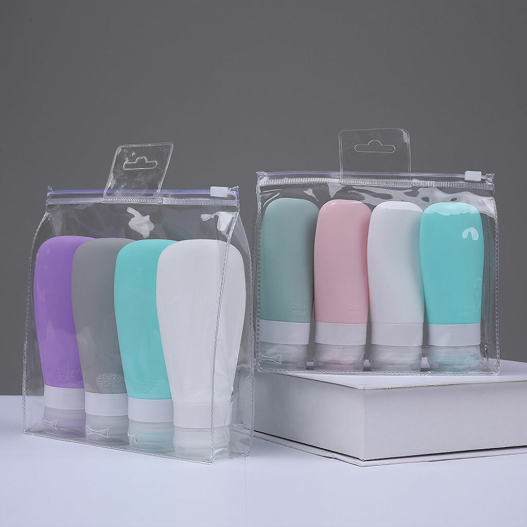 4Pcs/Set Portable Silicone Empty Bottles Refillable Tubes Containers — фото 1