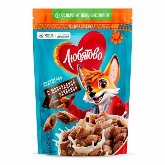 Подушечки Любятово с шоколадной начинкой 220 гр.