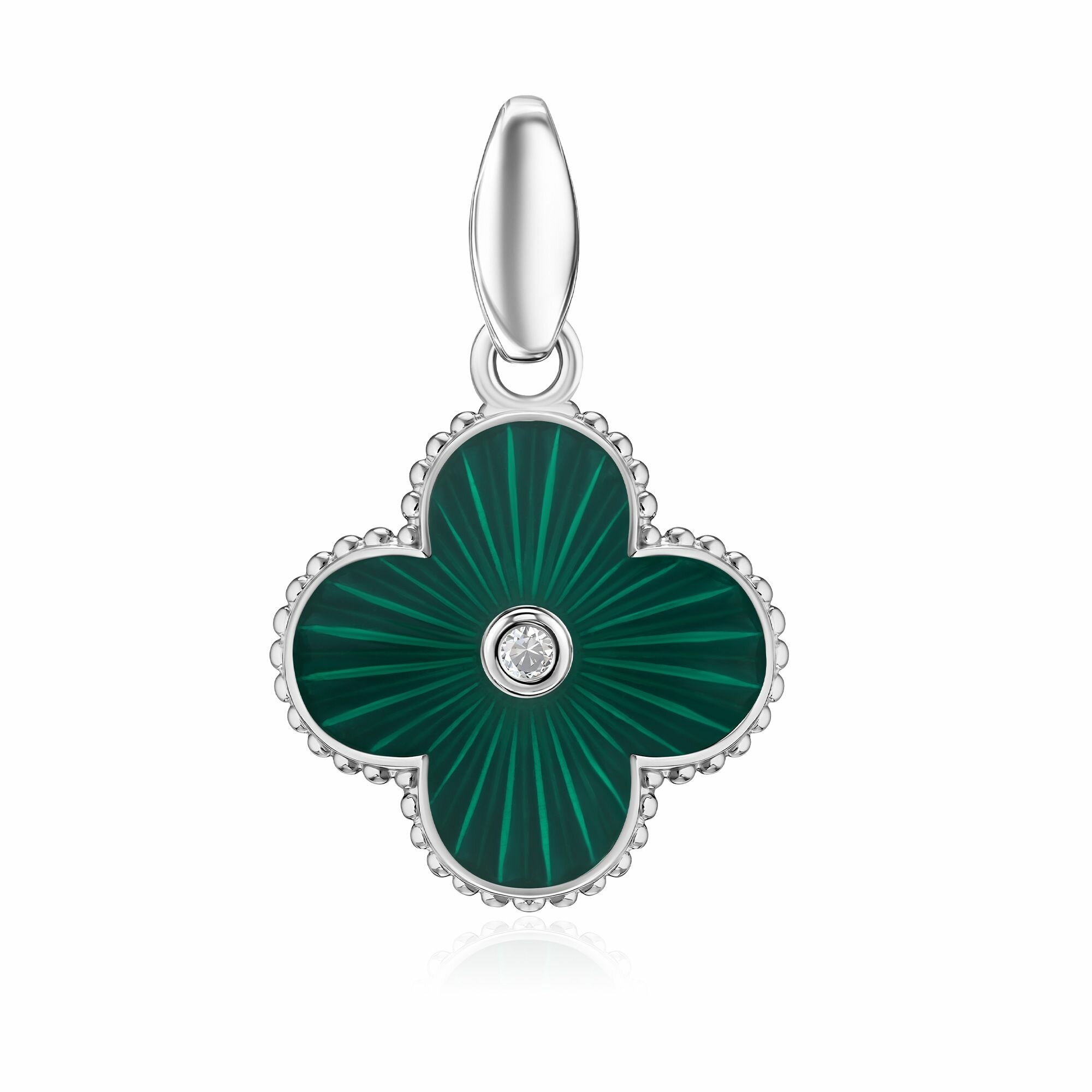 Подвеска, серебро, 925 проба, бриллиант