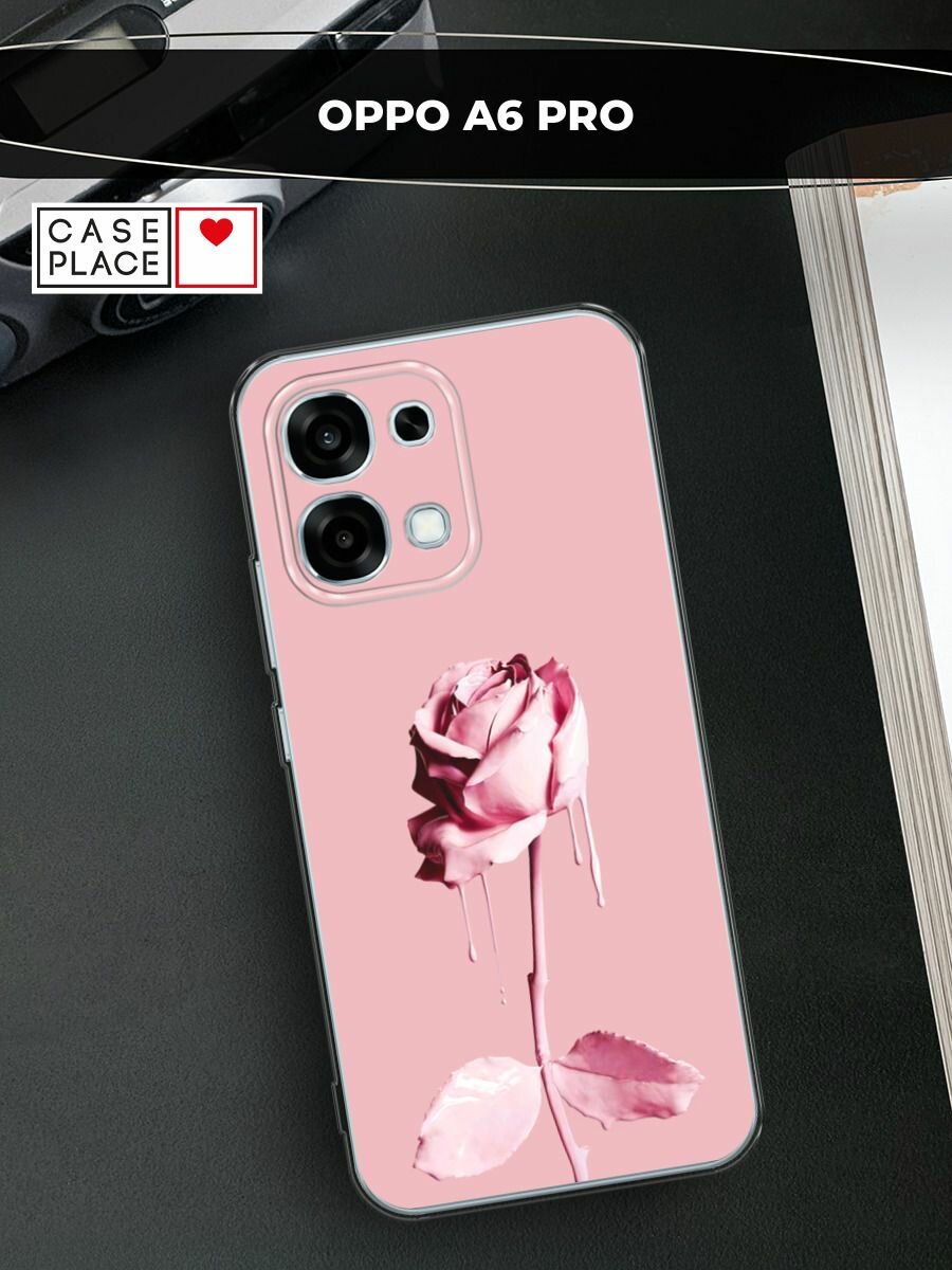 Силиконовый чехол на Oppo A6 Pro / Оппо A6 Про с принтом Роза в краске