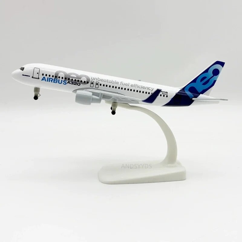 Статичная металлическая модель самолета A320 NEO ZOCO 20 см