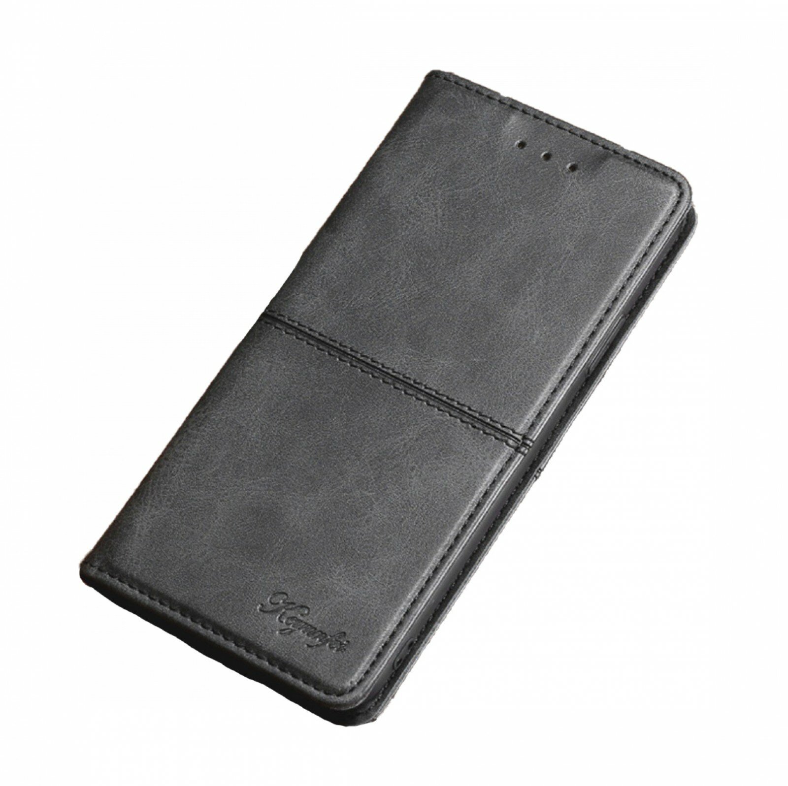 Чехол-книжка MyPads Cuciture Eleganti для Honor 60 из эко-кожи с магнитной крышкой ретро черный