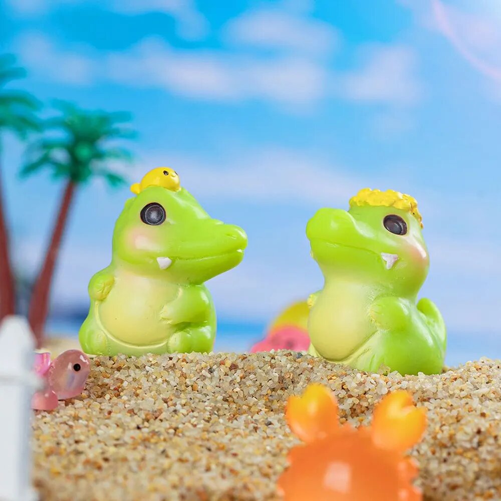 Мини Фигурки Аллигатора Из Полимерной Глины, Стильные, Зеленые, 6 Штук