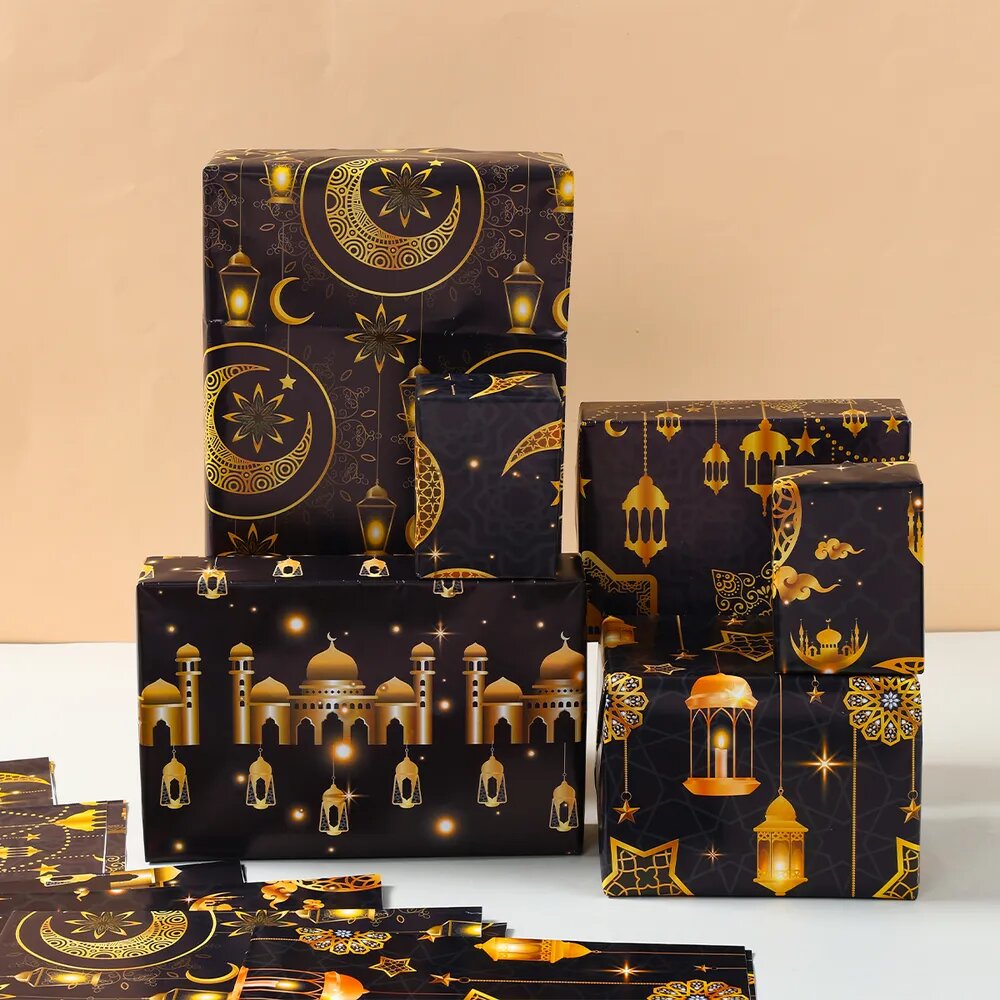 Бумага для подарочной упаковки, картон, крафт-бумага, подарочная, 70х50см, 12шт