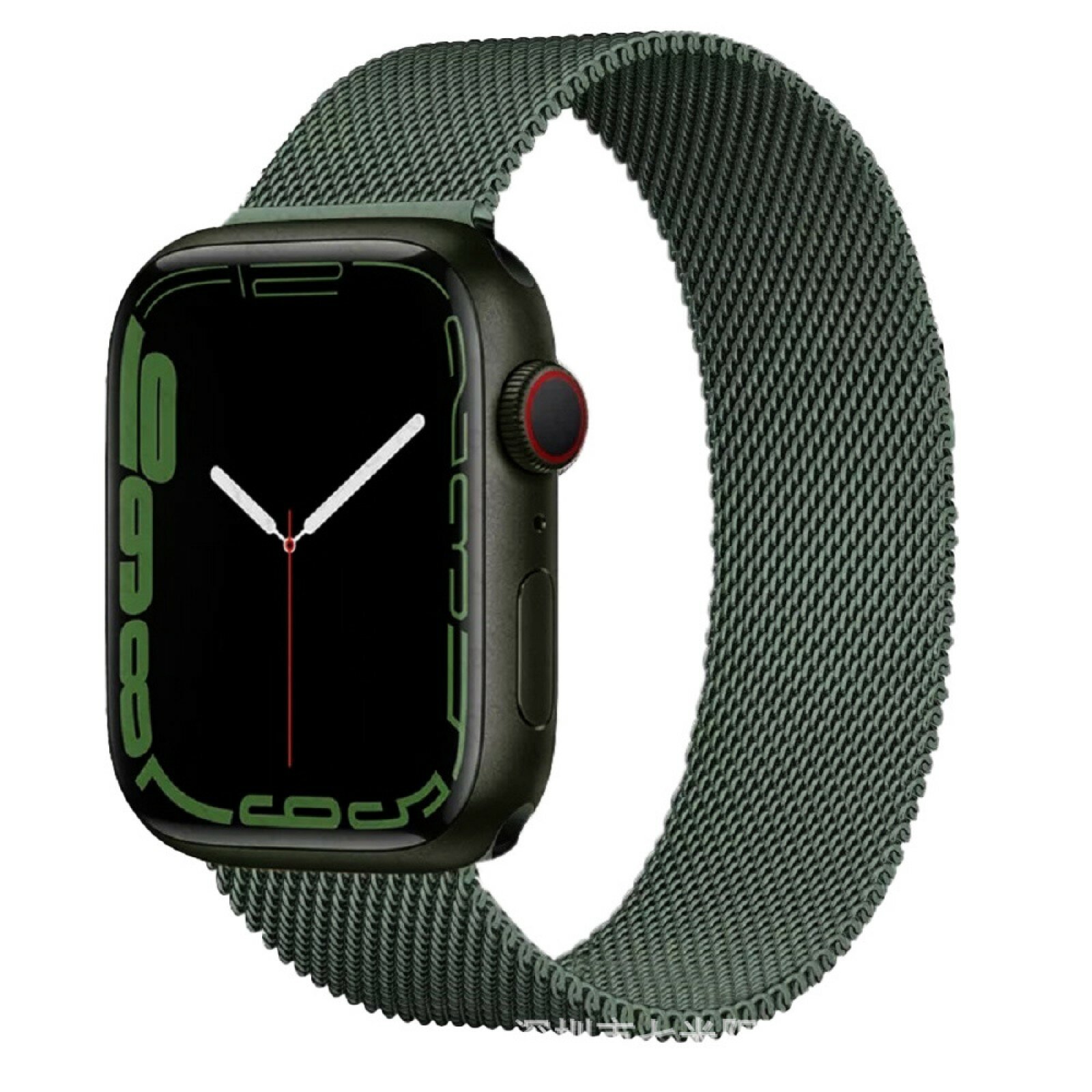 Ремешок Milanese MyPads для Apple Watch Series 7/8/9 41 мм, сетчатый, нержавеющая сталь, зеленый