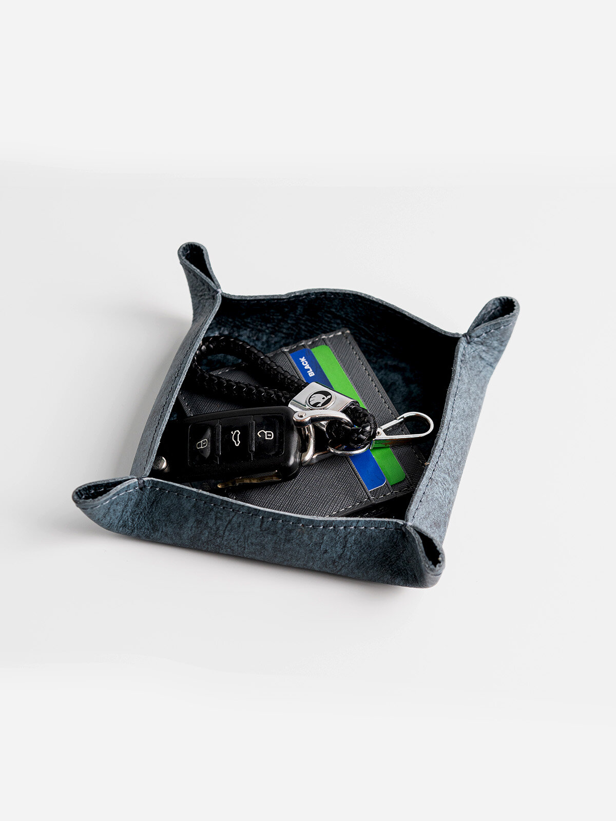 Лоток для бумаг из натуральной кожи Lotty Oxford Audmorr J. коричневый, 12х12 см