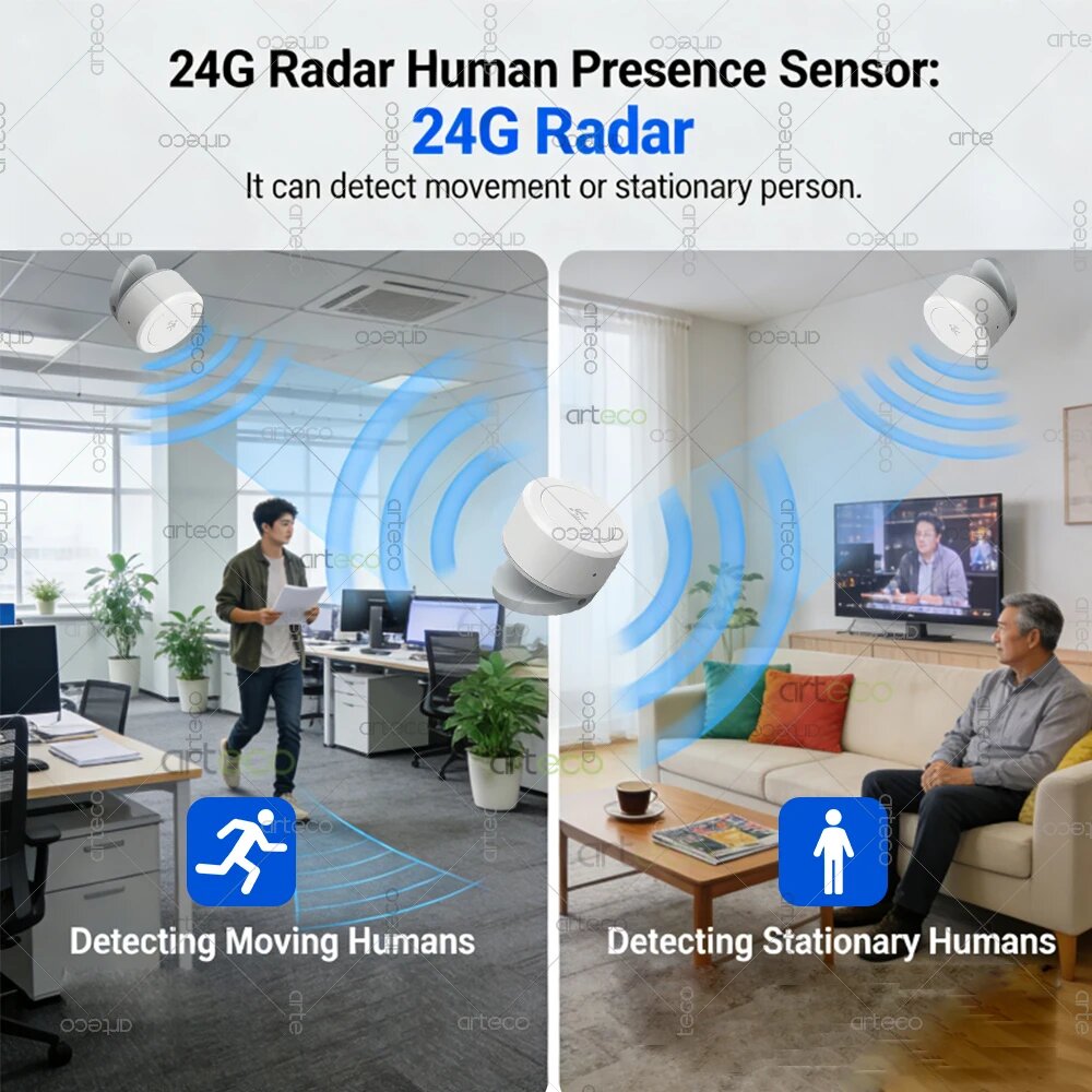 Датчик присутствия Zigbee 24G Tuya с кронштейном — фото 1
