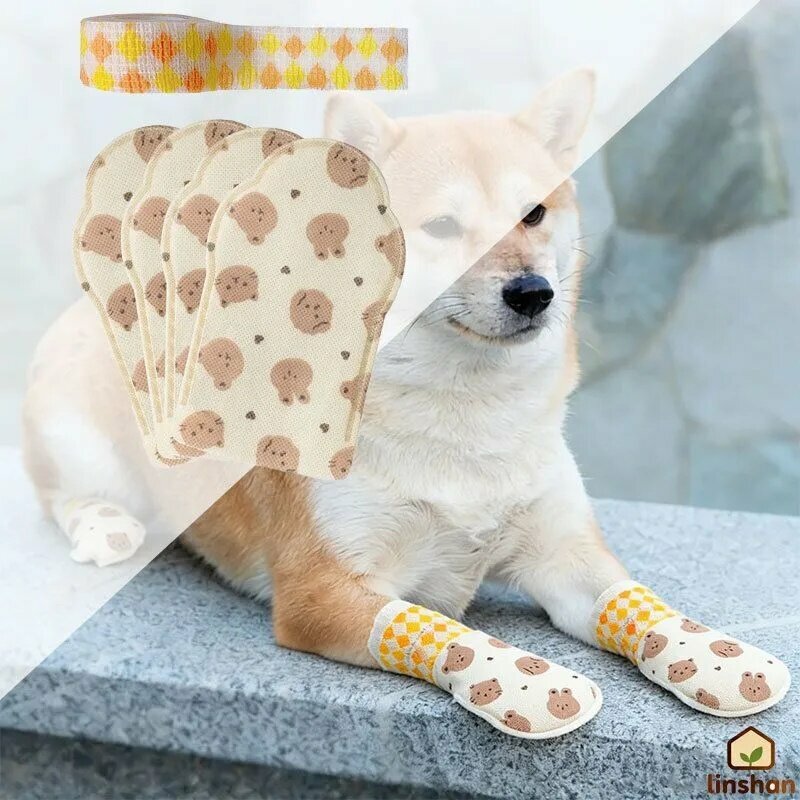 Одноразовые бахилы для домашних животных, уличные товары для кошек и собак, бахилы для домашних животных с принтом, 20 шт