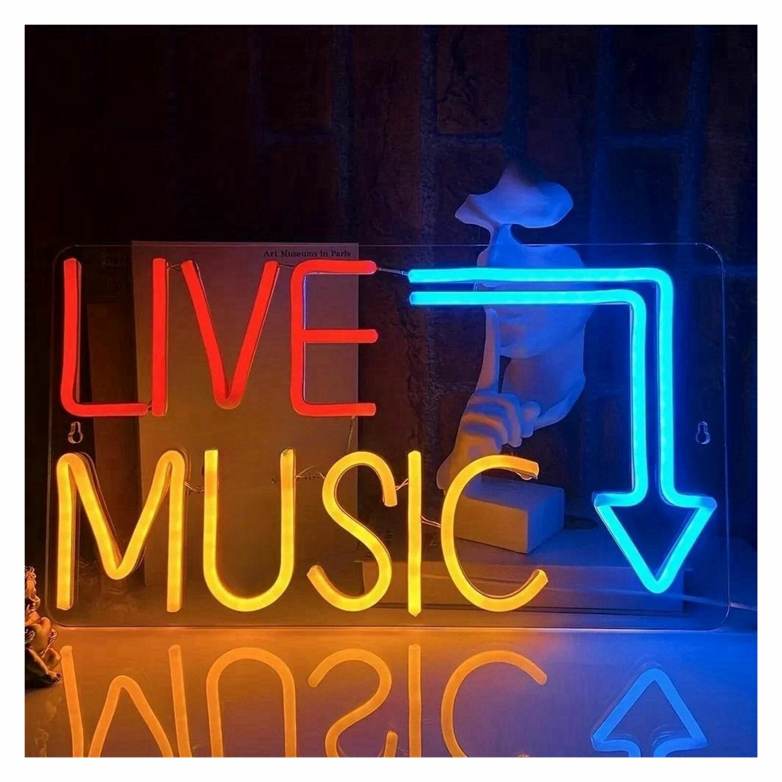 Live Music Декор Неоновой Вывески 42,5смх24см