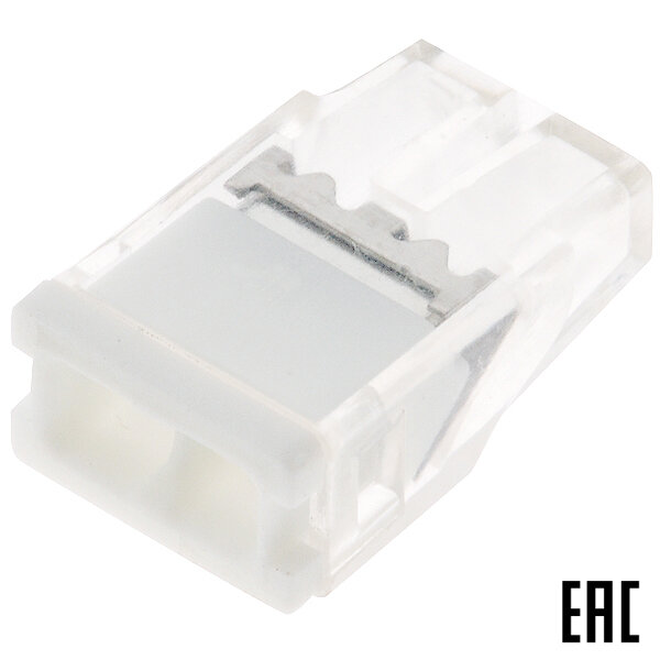 Зажим VSE-202 безвинтовой 2х0,5-2,5 кв. мм компактный прозрачный-белый (69 шт. в комплекте)