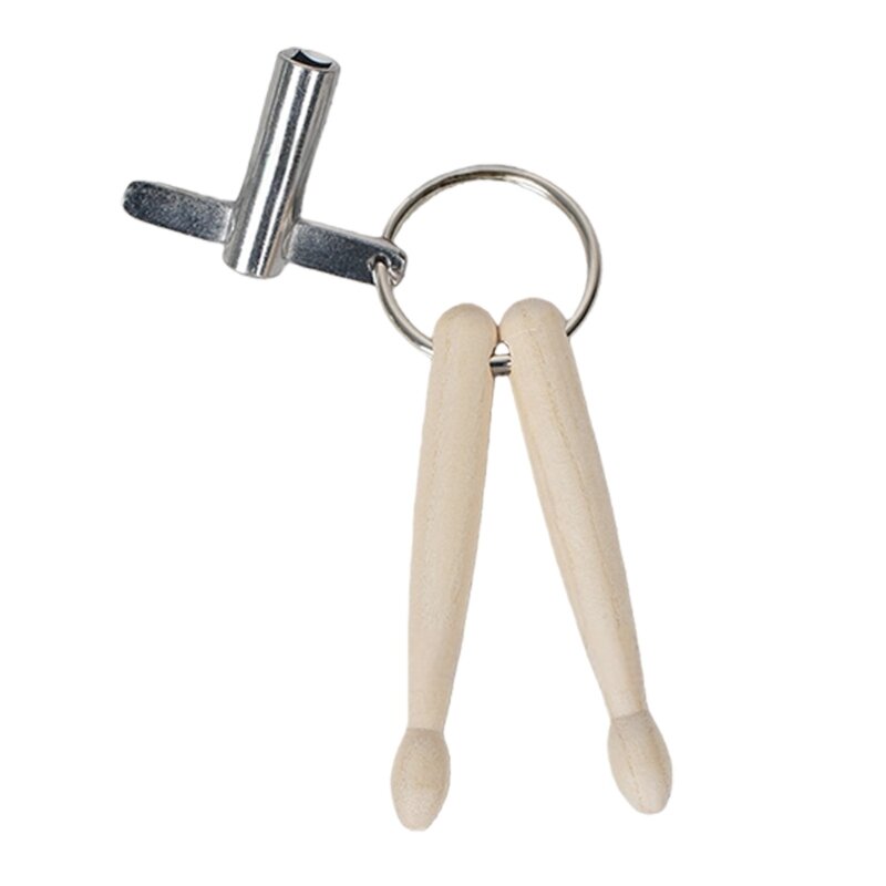 Деревянные Барабанные Палочки Перкуссионный Брелок Для Ключей Легкая Барабанная Палочка Подвеска Прочный для Подарка Барабанщикам