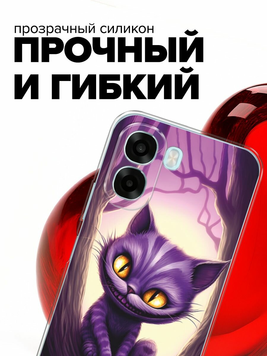 Силиконовый чехол на Oppo A6x / Оппо A6x с принтом Кот на дереве — фото 1