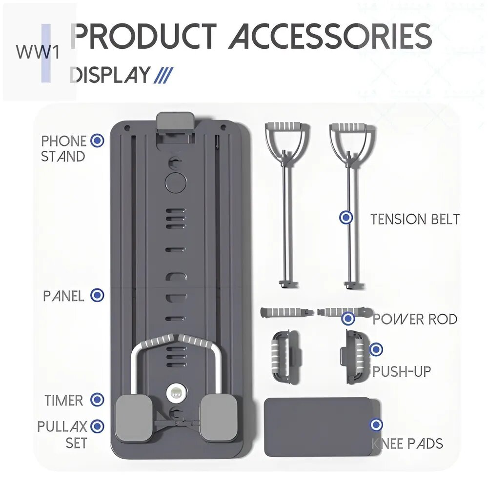 Реформер для пилатеса домашний тренажер черный для фитнеса и дома