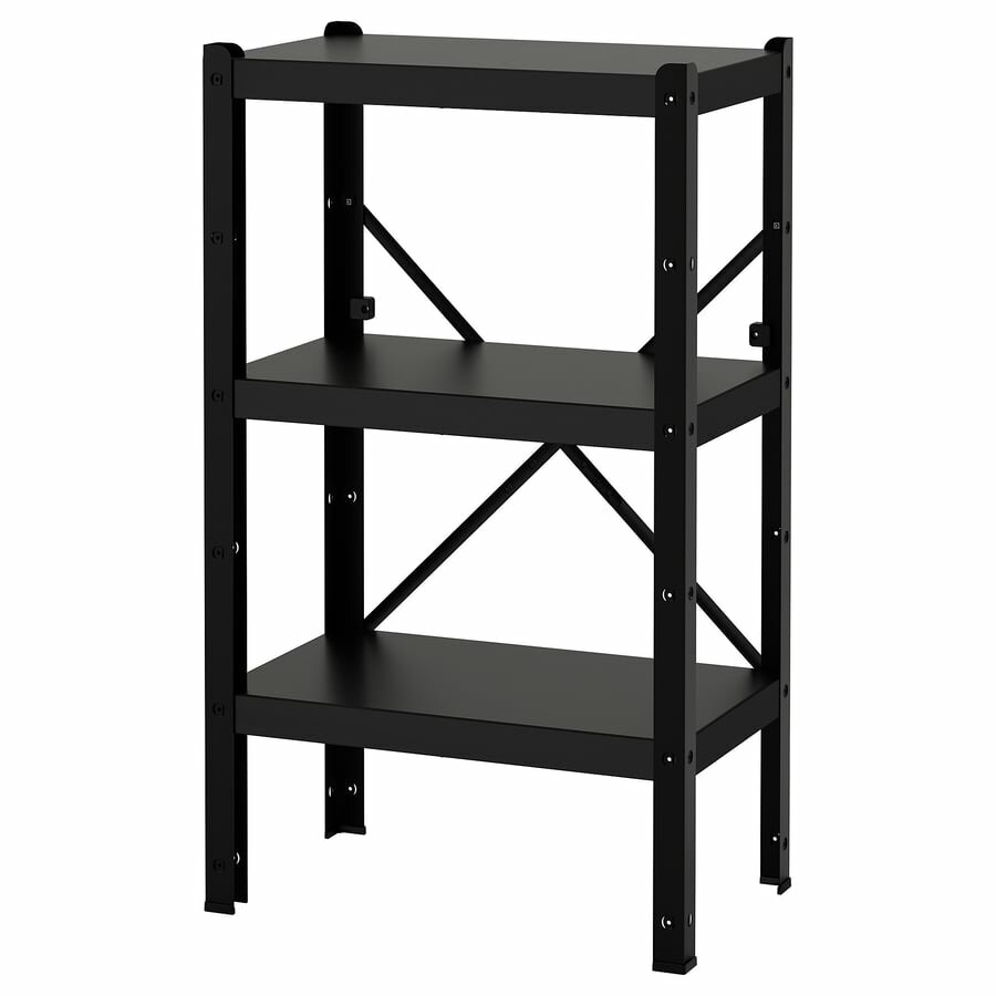 Стеллаж из стали 3 полки IKEA BROR цвет черный 65x40x110 см 392.726.41