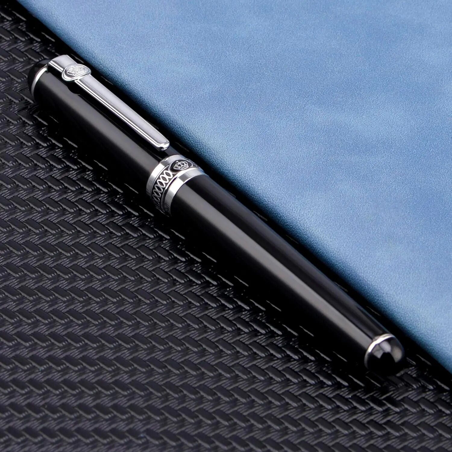 Перьевая ручка Duke D2 черная с двумя наконечниками, Black Silver