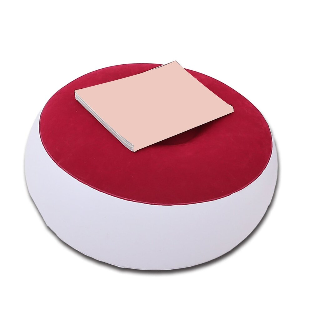 Педальный удобный флокированный диван-кресло круглый табурет-красный