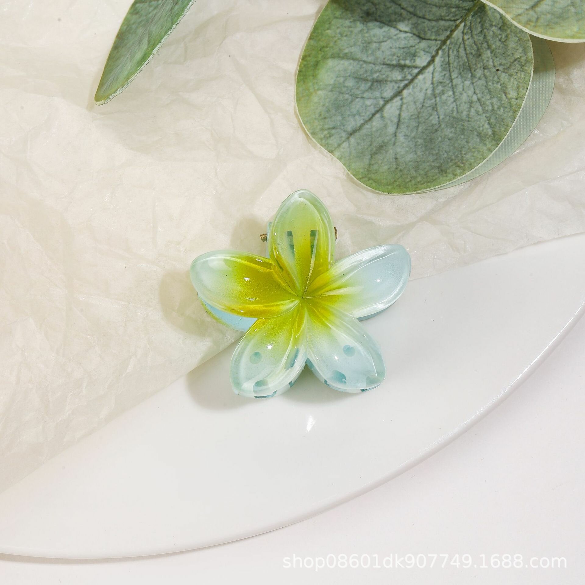 Модная популярная заколка для волос в виде цветка плюмерии, женская заколка-краб в нежном и естественном стиле, большая заколка для волос для женщин, корейский стиль, простая и универсальная, повседне