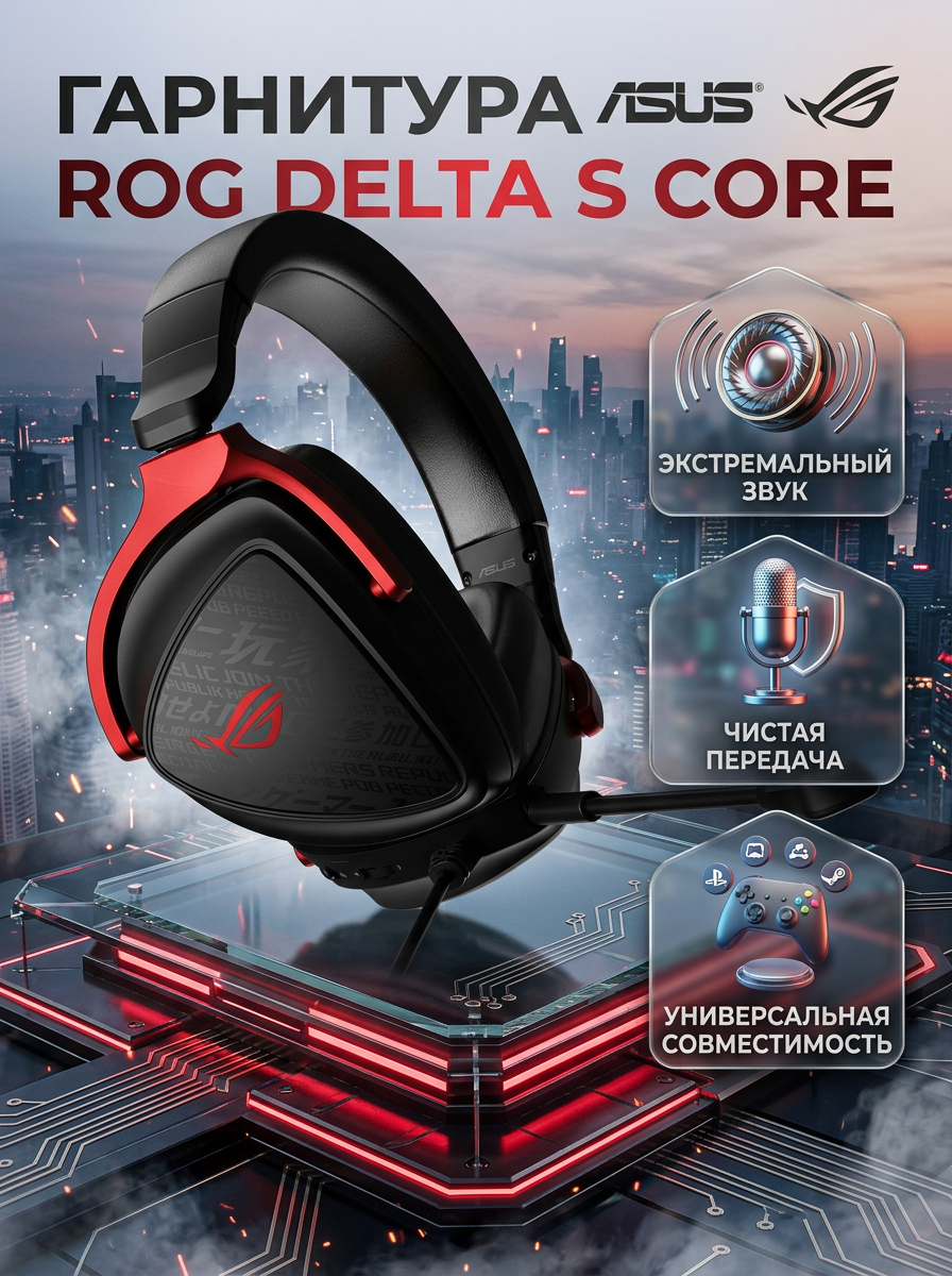 Гарнитура ASUS ROG DELTA S COR/ ASUS ROG DELTA S CORE