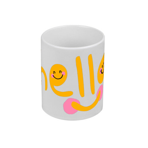 Кружка «Привет, смайлик, счастливое лицо» (белый)