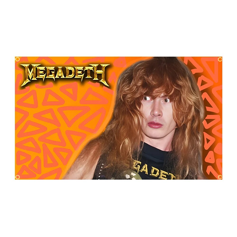 Персонализированный флаг M-MegadethS из полиэстера 90 х 150 см, белый