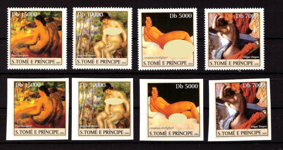 Сан-Томе, 2004. (11-03) Живопись, импрессионисты (с зубцами и бз)