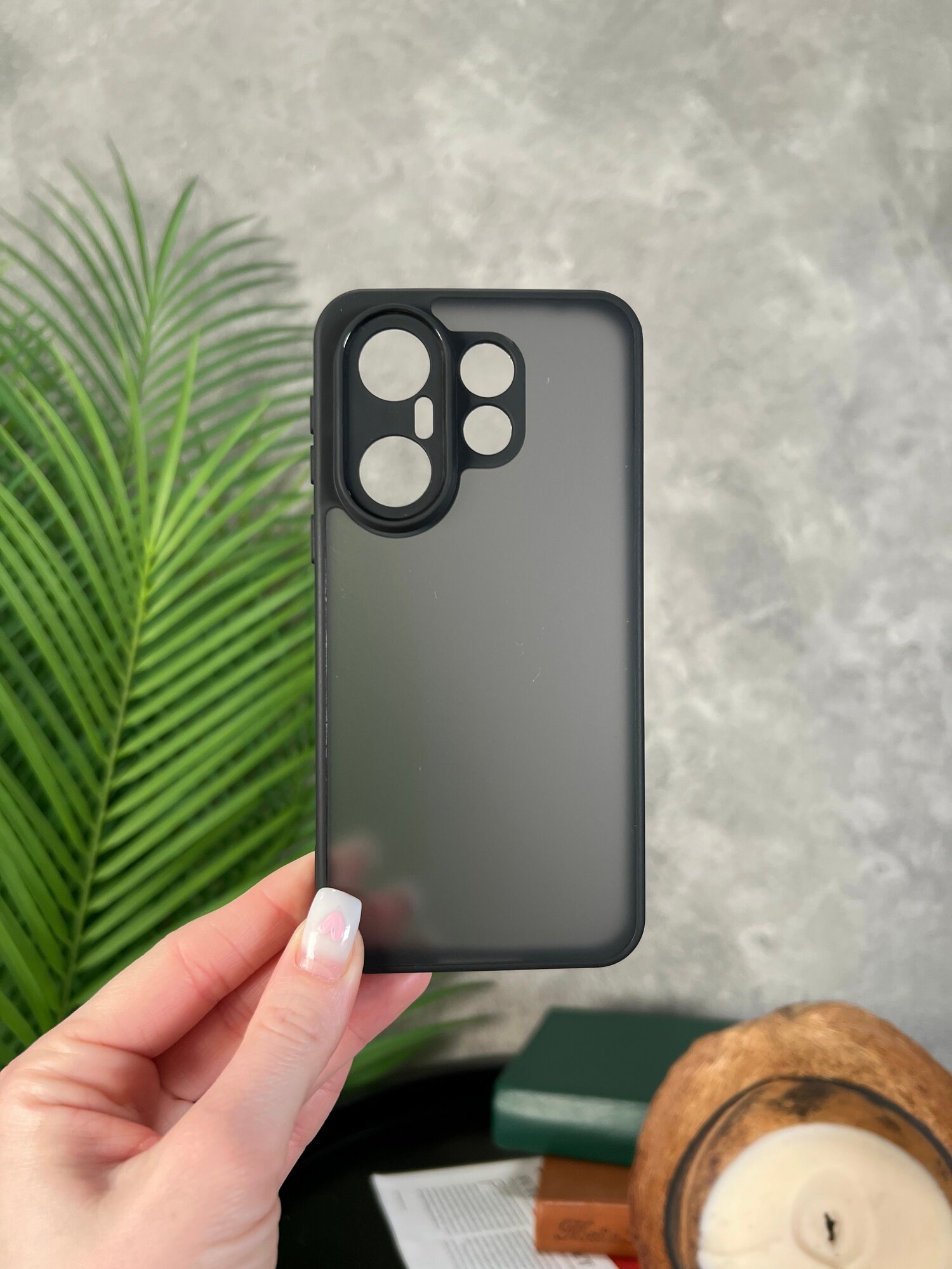 Чехол на Vivo X200 FE / Виво Х200 ФЕ прозрачный с силиконовым кантом Crystal Case (Чёрный матовый)