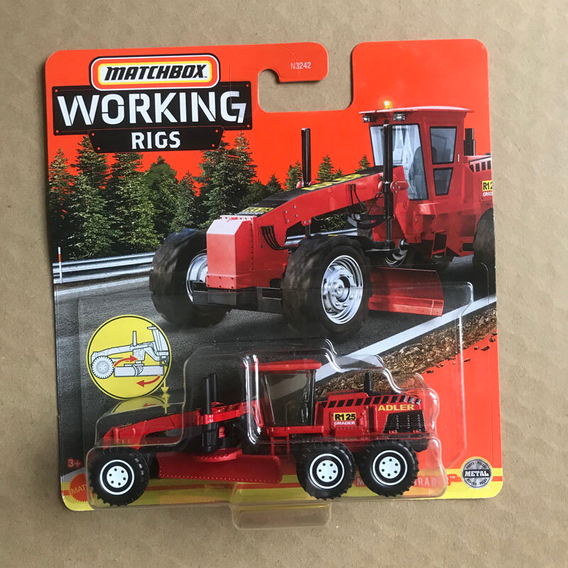 Matchbox, набор городской строительной техники, 1:64 литые модели(N3242-MBX ROAD GRADER)