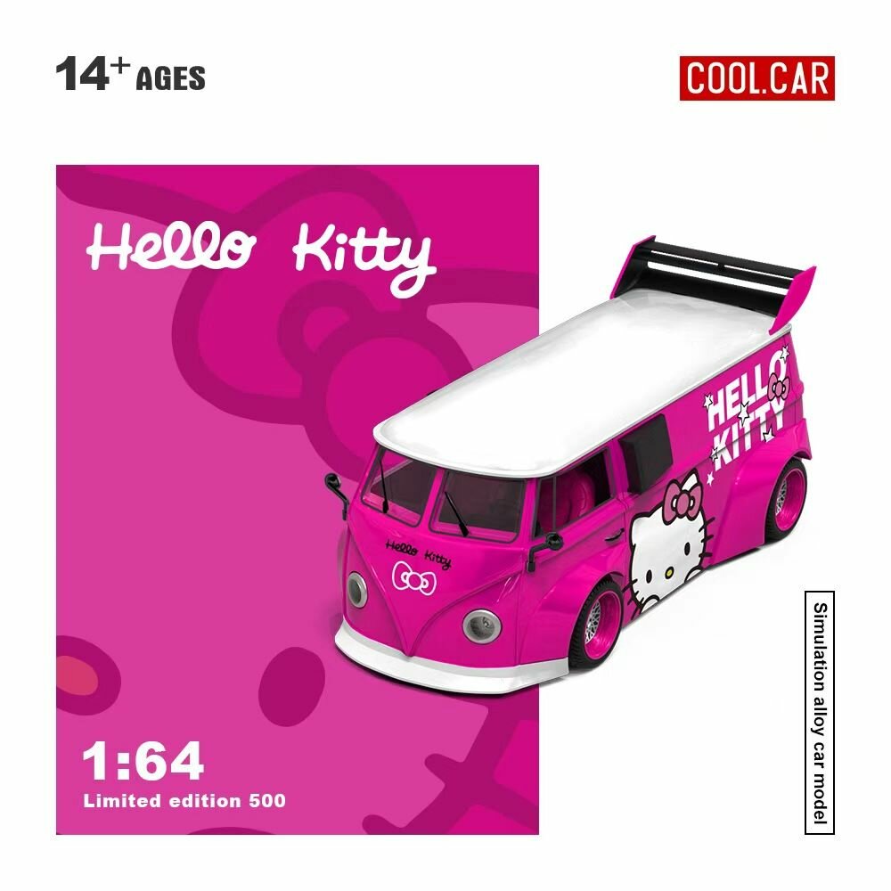 Cool Car Коллекционная модель Volkswagen T1 Hello Kitty 1:64 эксклюзивный дизайн в ретро-стиле