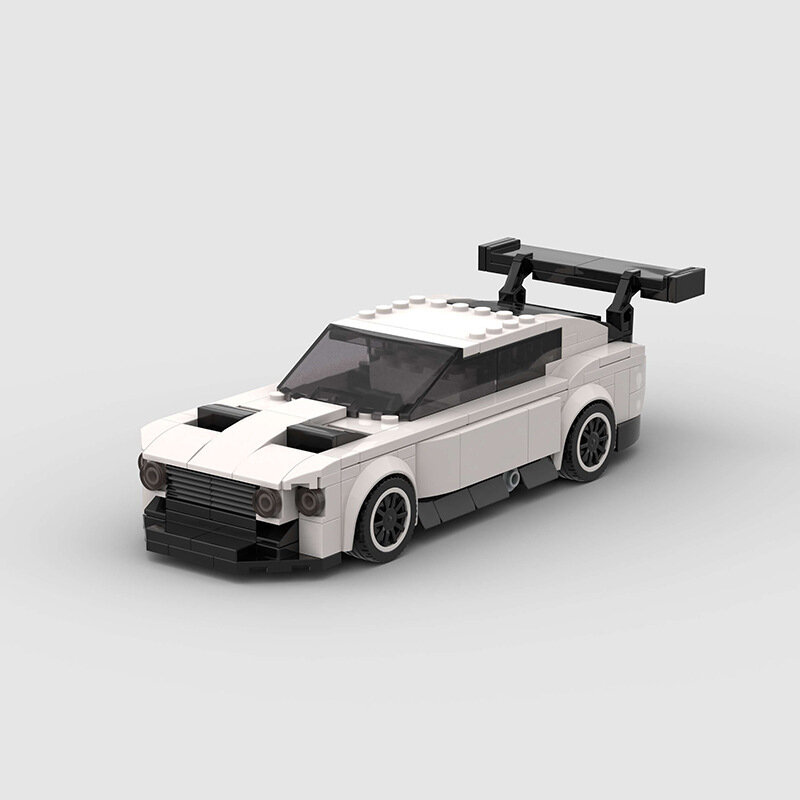 Черно-белая модель автомобиля Bentley GT3 MOC, обучающая игрушка для сборки