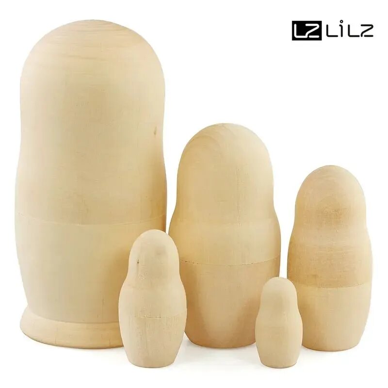 Матрешка деревянная для росписи и декорирования 5 мест 15,5 см для детей